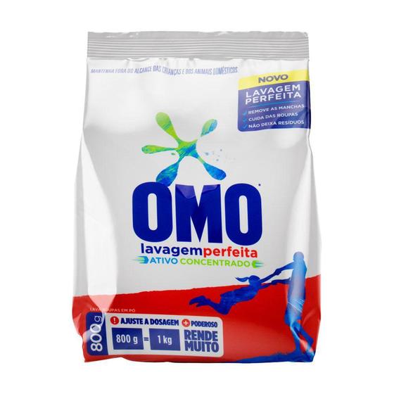 Detergente Em Pó Omo Lavagem Perfeita Ativo 800g - Sabão em Pó ...