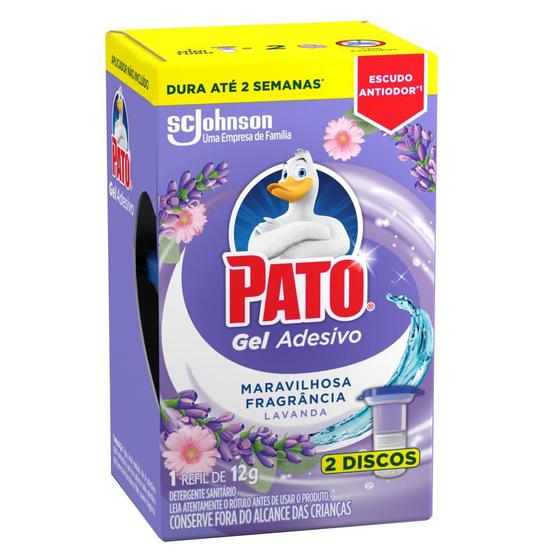 Detergente Sanitário Pato Gel Adesivo Lavanda 12g 2 Discos - Pastilha ...