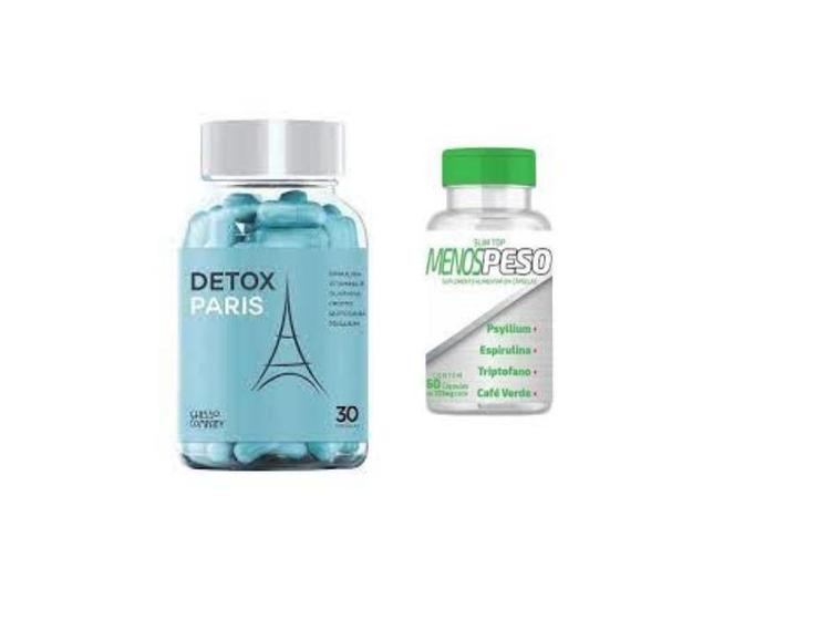 Detox Paris 30 capsulas + Menos peso 60 capsulas Kit de 2Produtos ...