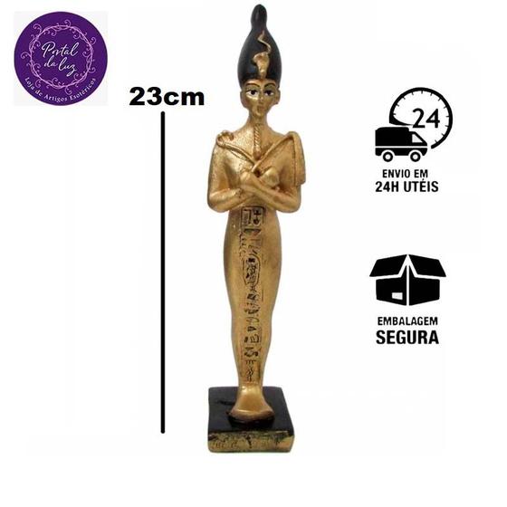 Deus Osíris Egipicio 23cm Estátua Amuleto Escultura p/ Altar Santuário ...