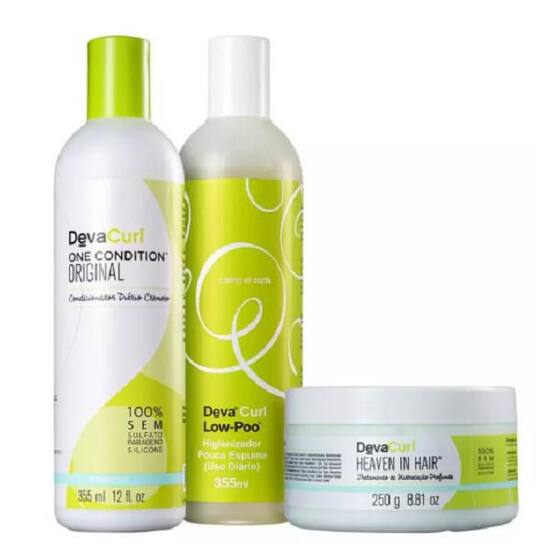 Deva Curl Shampoo Low-Poo+Condicionador One Condition 355ml+Heaven in ...