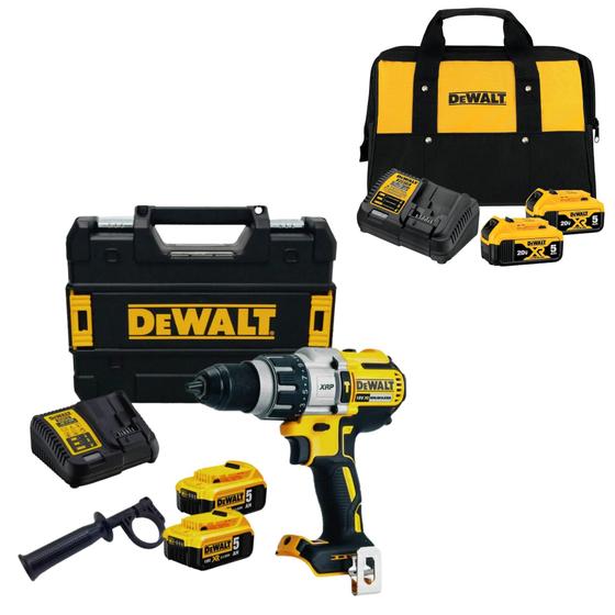 Dewalt Parafusadeira/Furadeira de Impacto 20V MAX com 4 Baterias 5Ah ...