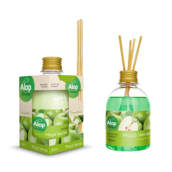 Difusor de Varetas Aromatizador de Ambientes MAÇÃ VERDE 250ml Alop ...