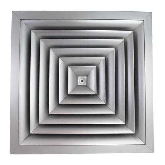 Difusor Quadrado Europeu + Registro Tam 04 412 X 412 Mm Tosi - Tropical Difusão De Ar ...