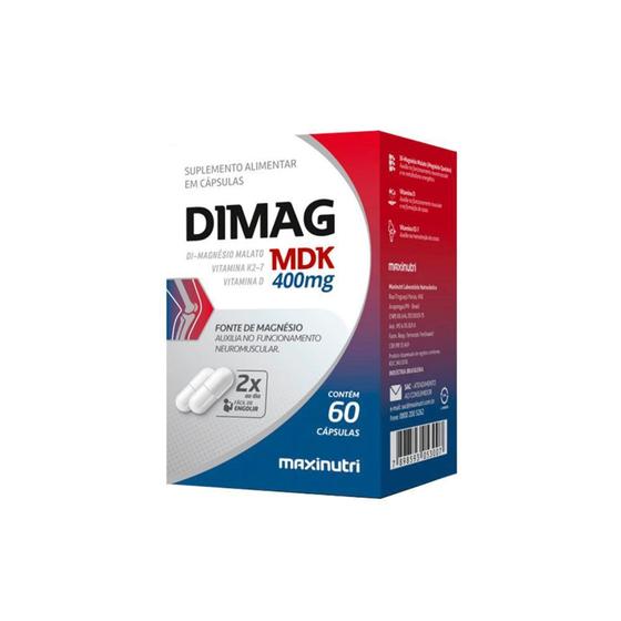 Dimag MDK 400mg Maxinutri 60 Capsulas - Cloreto de Magnésio / Magnésio ...