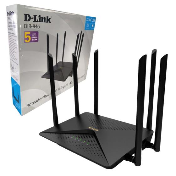 Dir-846 D-LINK - Roteador Wireless Ac 1200mbps W/L Gigabit-Ethernet 802.11ac Com 6 Antenas ...