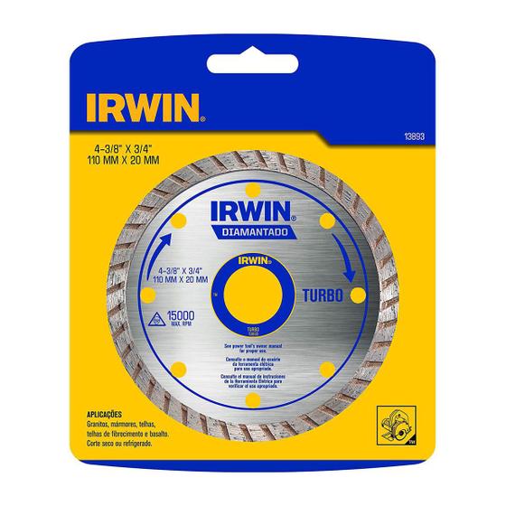 Disco Circular Turbo Weldtec 110mmX20mm Para Serra Mármore - Irwin ...