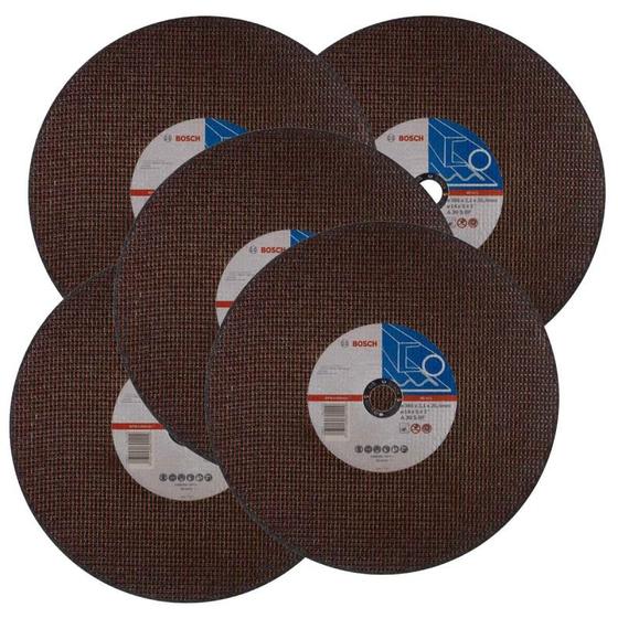 Disco de Corte 14 POL x 3,1 MM 2 Telas Furo 1 POL com 5 Peças BOSCH ...