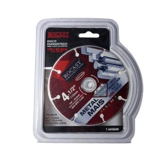 Disco de corte diamantado 4 1/2 - 115mm metal mais 4120001 rocast ...