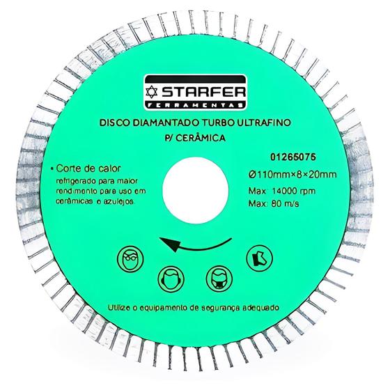 Disco De Corte Diamantado Turbo Ultrafino Para Piso Azulejo Cerâmica ...