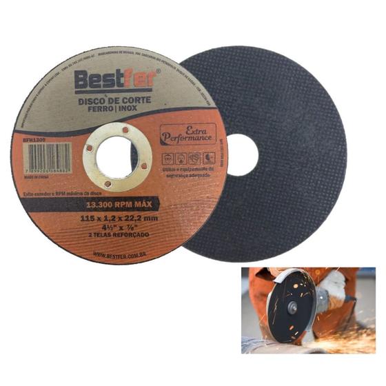 Disco de Corte para Aco e Ferro 115mm Bfh1309 Bestfer - Disco de Corte ...