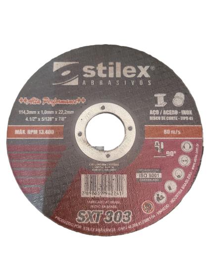 Disco De Corte Stilex SXT 303 4 1/2 X 5/64 X 7/8 Inox c/25unidades ...