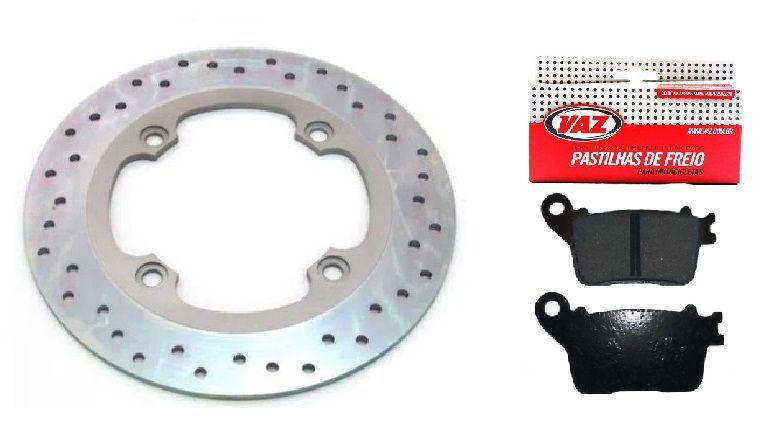 Disco de Freio Traseiro Cb 600 Hornet Sem Abs 2008-2014 + Pastilhas Vaz ...