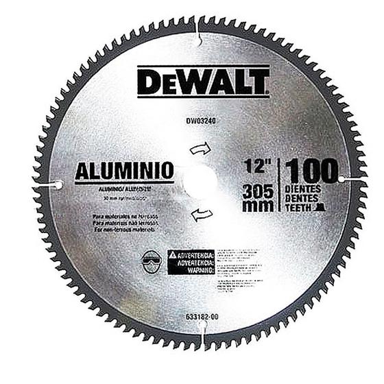 Disco de Serra para Alumínio 12 Pol com 100 Dentes DW03240 DeWalt ...