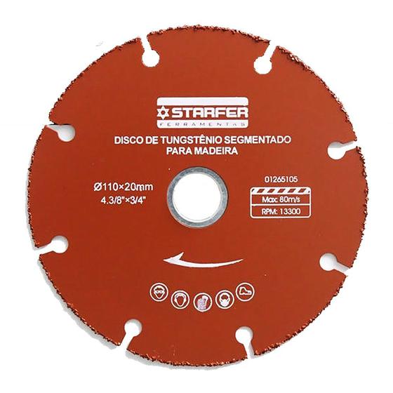 Disco de Tungstênio Segmentado para Madeira 110x20mm - Starfer - Disco ...