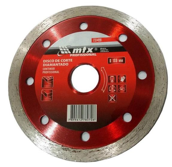 Disco Diamantado Continuo Profissional 7" (180mm x 25,4mm) - MTX ...