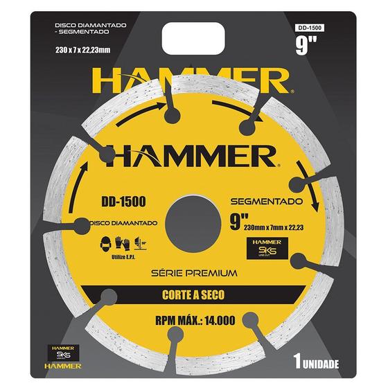 Disco Diamantado Hammer Segmentado 230mm Seco Gydd1500 - Disco de Corte ...