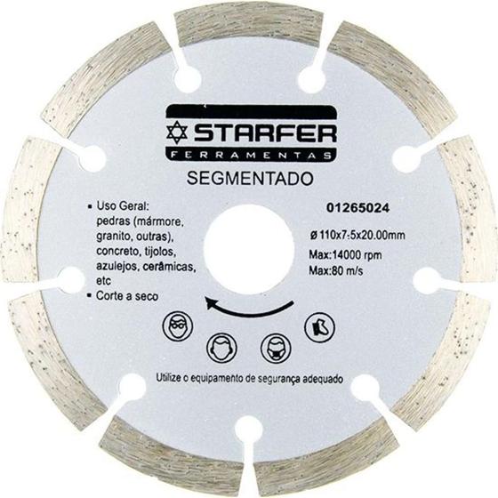 Disco Diamantado Segmentado Seco Starfer Embalagem Com 10 - Disco de ...