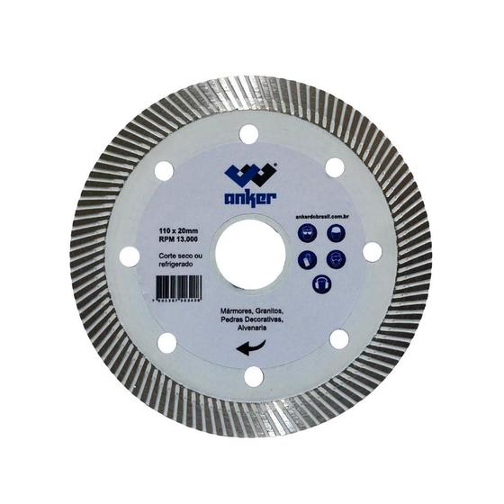 Disco Diamantado Turbo Extra Fino 110X20Mm Porcelanato - Anker Do ...