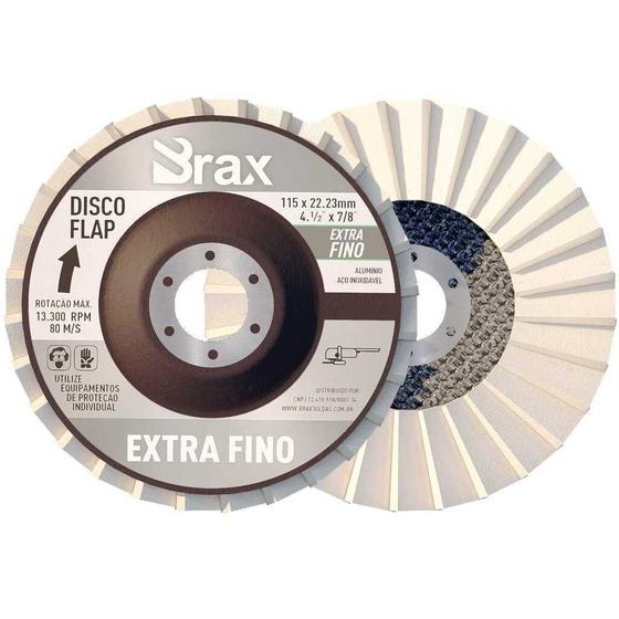 Disco Flap de Acabamento Aço Inox / Alumínio 4.1/2" Extra Fino - Brax ...