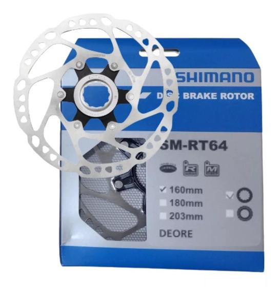 Disco rotor sm-rt64 160mm c lock interno - Shimano - Coroa de Bicicleta ...