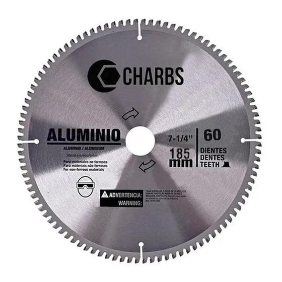 Disco Serra Wídea Alumínio 7 1/4 Pol 185Mm 60 Dentes Charbs - Disco de ...