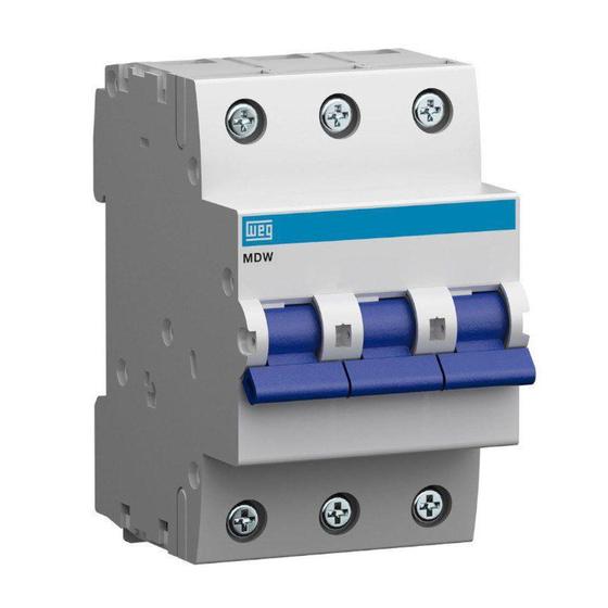 Disjuntor 3P 40A 5kA Termomagnético DIN curva C com Alavanca MDW-C40-3 WEG - Disjuntor Din ...