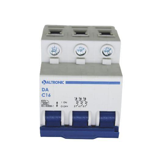 Disjuntor 3p tripolar - 16a - curva c 3ka tron - Disjuntor DR ...
