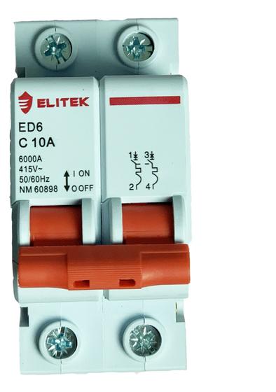 Disjuntor Bipolar 10A, 16A, 20A, 25A, 32A, 40A, 50A, 63A Elitek - Disjuntor DR - Magazine Luiza