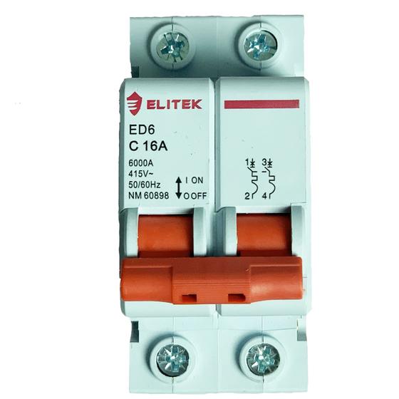 Disjuntor Bipolar 10A, 16A, 20A, 25A, 32A, 40A, 50A, 63A Elitek - Disjuntor DR - Magazine Luiza