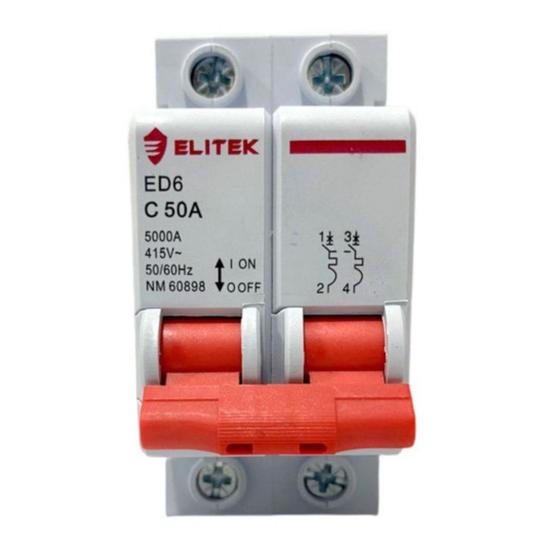 Disjuntor Bipolar 16A 20A 25A 32A 40A 50A 63A - Elitek - Disjuntor Din - Magazine Luiza