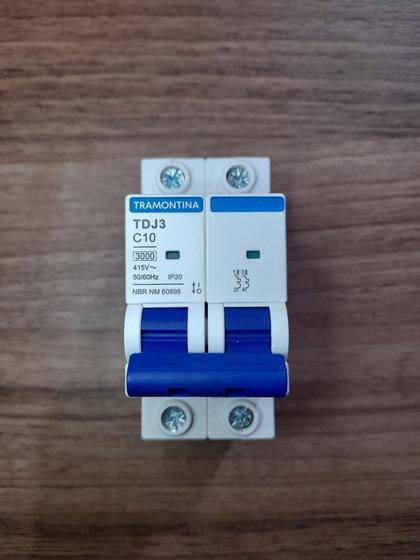 Disjuntor Bipolar 2P 10A CURVA C TDJ3 - Tramontina - Disjuntor Din - Magazine Luiza