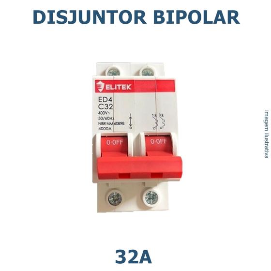 Disjuntor Bipolar 32A 400V 50/60Hz 4000A - Elitek - Disjuntor DR - Magazine Luiza
