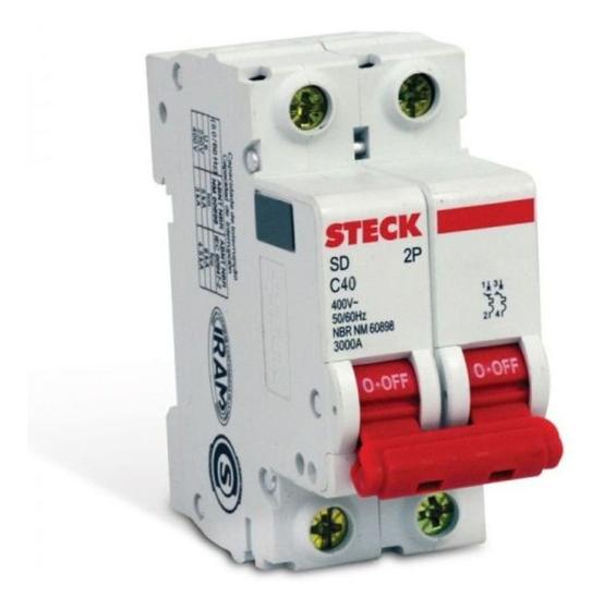 Disjuntor Bipolar 32a Curva C 3ka Sdd62c32 - Steck - Disjuntor DR - Magazine Luiza