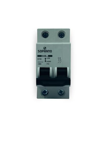 Disjuntor bipolar 50a curva c - SOPRANO - Disjuntor Din - Magazine Luiza