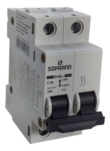 Disjuntor Bipolar Curva C Mini Din 2p 16a 3ka Soprano - Disjuntor Din - Magazine Luiza