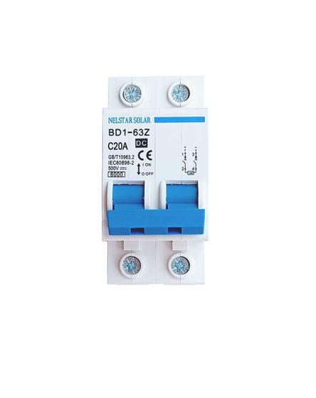 Disjuntor Bipolar DC CC 500V 10A 16A 20A 25A 32A 40A 50A 63A - NELSTAR SOLAR - Disjuntor Din ...