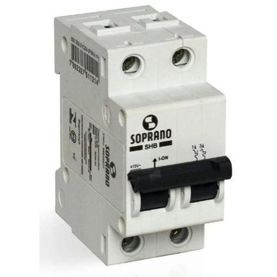 Disjuntor bipolar din 2x50a curva c - SOPRANO - Disjuntor Din - Magazine Luiza