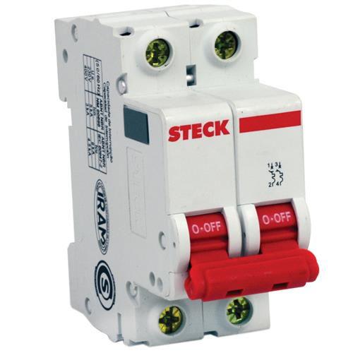 Disjuntor Bipolar Dois Polos Curva C 63A Steck - Disjuntor DR - Magazine Luiza