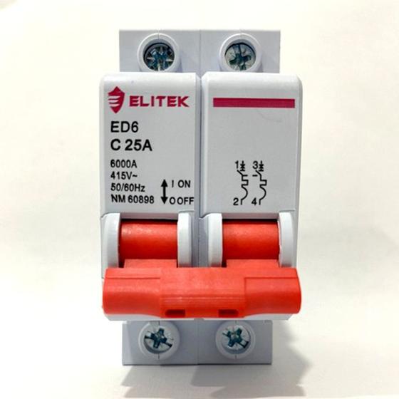 Disjuntor Bipolar Duplo 06a, 10a, 16a,20a, 25a, 32a,40a, 50a, 63a, 70a - ELITEK/JNG - Disjuntor ...