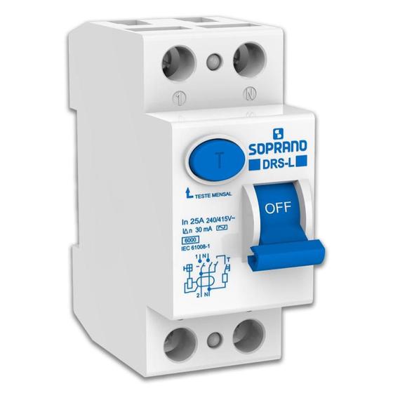Disjuntor Bipolar Soprano DR 25A - Disjuntor DR - Magazine Luiza