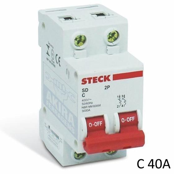 Disjuntor Bipolar Steck Curva C 40-50a Din 3ka Nbr Inmetro - Disjuntor DR - Magazine Luiza