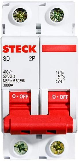 Disjuntor Bipolar Termomagnético DIN Curva C 32A (3ka) SERIE SD62 STECK - Disjuntor Din ...