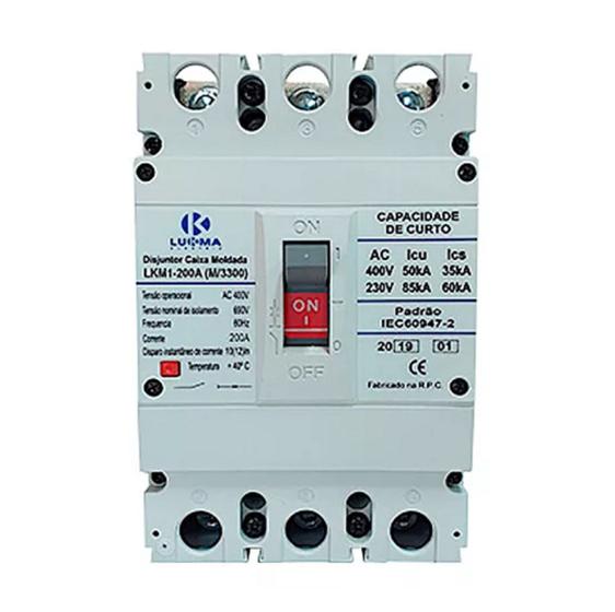 Disjuntor Caixa Moldada 200a Tripolar Fixo Lukma Lkm1 400v - Disjuntor Caixa Moldada - Magazine ...