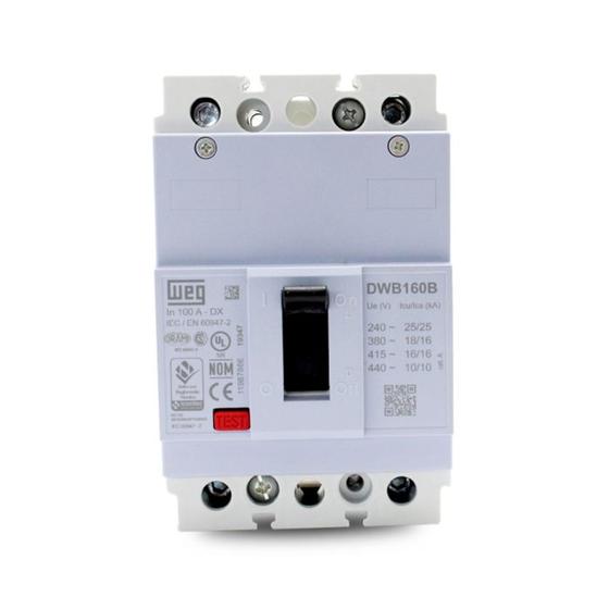 Disjuntor Caixa Moldada Weg 100A DWB 160B Bipolar - Disjuntor Caixa Moldada - Magazine Luiza