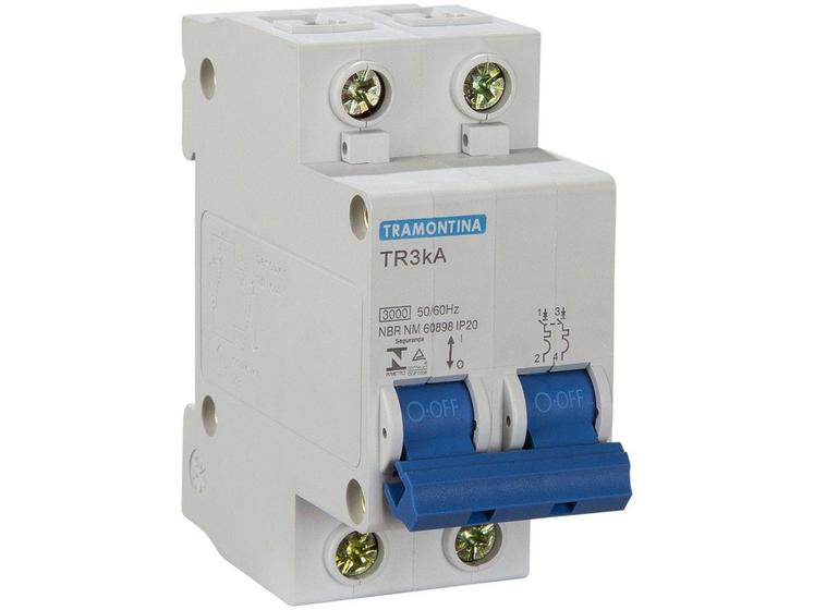 Disjuntor Din Bipolar 16A Curva C Tramontina - TR3KA 2P - Disjuntor Din - Magazine Luiza