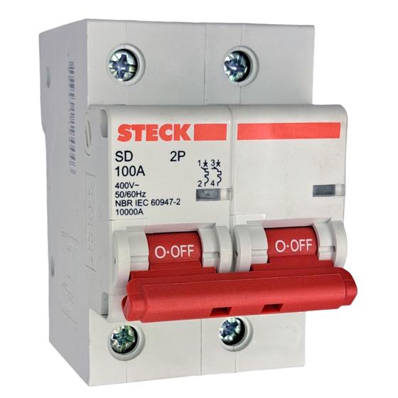 Disjuntor Din Steck Bipolar 100A Amperes Curva C - Disjuntor DR - Magazine Luiza