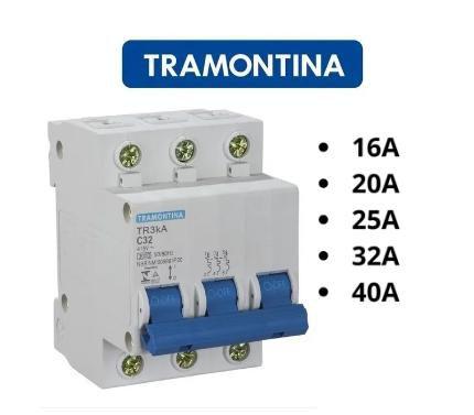 Disjuntor Din Tripolar 10a A 40a Tr3ka Curva C Tramontina - Tramontina - Disjuntor Din ...