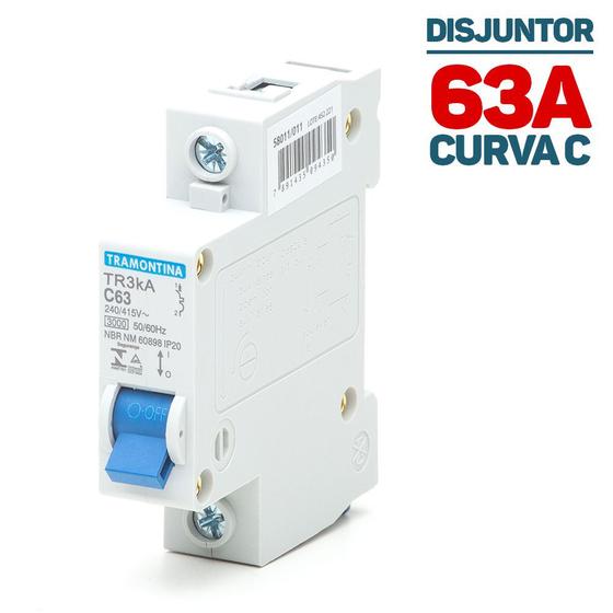 Disjuntor Elétrico Din Biporlar 40a 50a 63a Tr3ka Curva C - Tramontina - Disjuntor Din ...