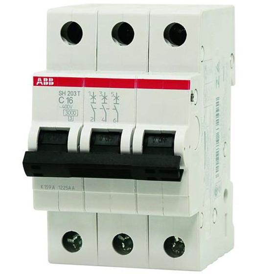 Disjuntor Mini SH203 Tripolar Curva C ABB 10A, 16A, 20A, 25A ou 32A - Disjuntor Din - Magazine Luiza
